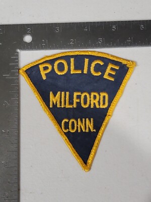 J bag 2 Police patch patches vintage Milford Connecticut triangle used ...