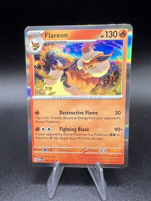 Holo Flareon 136/165 Rare Scarlet and Violet 151 Pokemon TCG | eBay