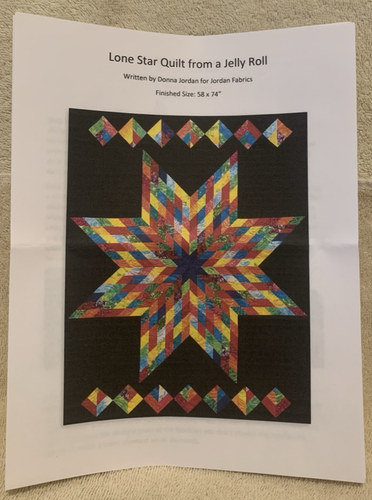 Donna Jordan LONE STAR QUILT FROM A JELLY ROLL Quilt Pattern 3 Sizes ...