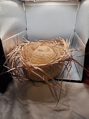 Beachcomer Bird Nest Hat Woven Natural Straw Luau Party Med New Made In ...