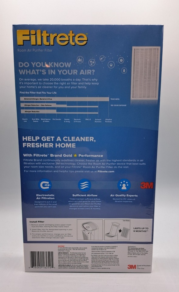 Filtrete True HEPA Allergen Reduction Room Air Purifier, Filter F1 | eBay