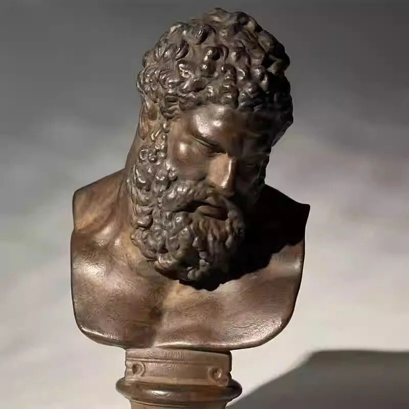 Handcrafted Bronze Hercules Bust Sculpture, Ancient Roman Statue Home ...