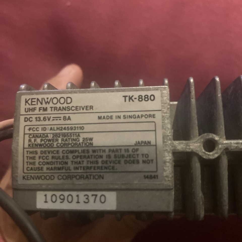 Kenwood TK-880-1 Mobile Radio UHF Band 30watt Transceiver Preprogrammed Gmrs/Frs | eBay