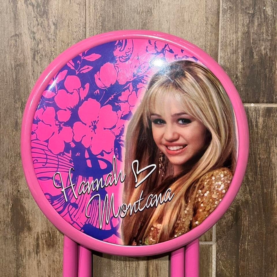 VTG Hannah Montana Stool Pink Floral Disney TV Show Fold Miley Cyrus 2000s Y2K | eBay