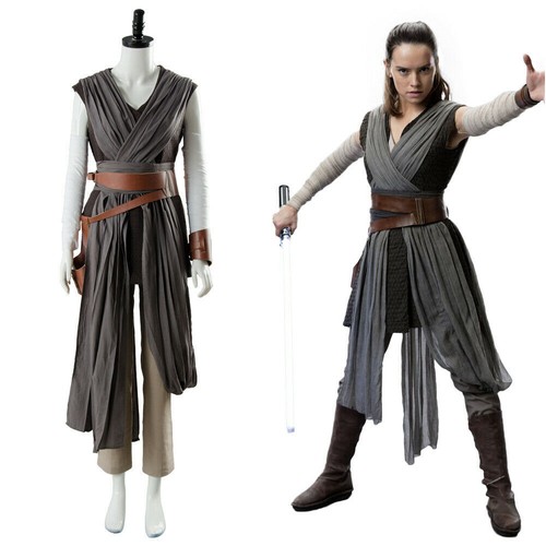 The Last Jedi Rey Cosplay Costume Ver.2 Outfits Rey Full Set Halloween ...