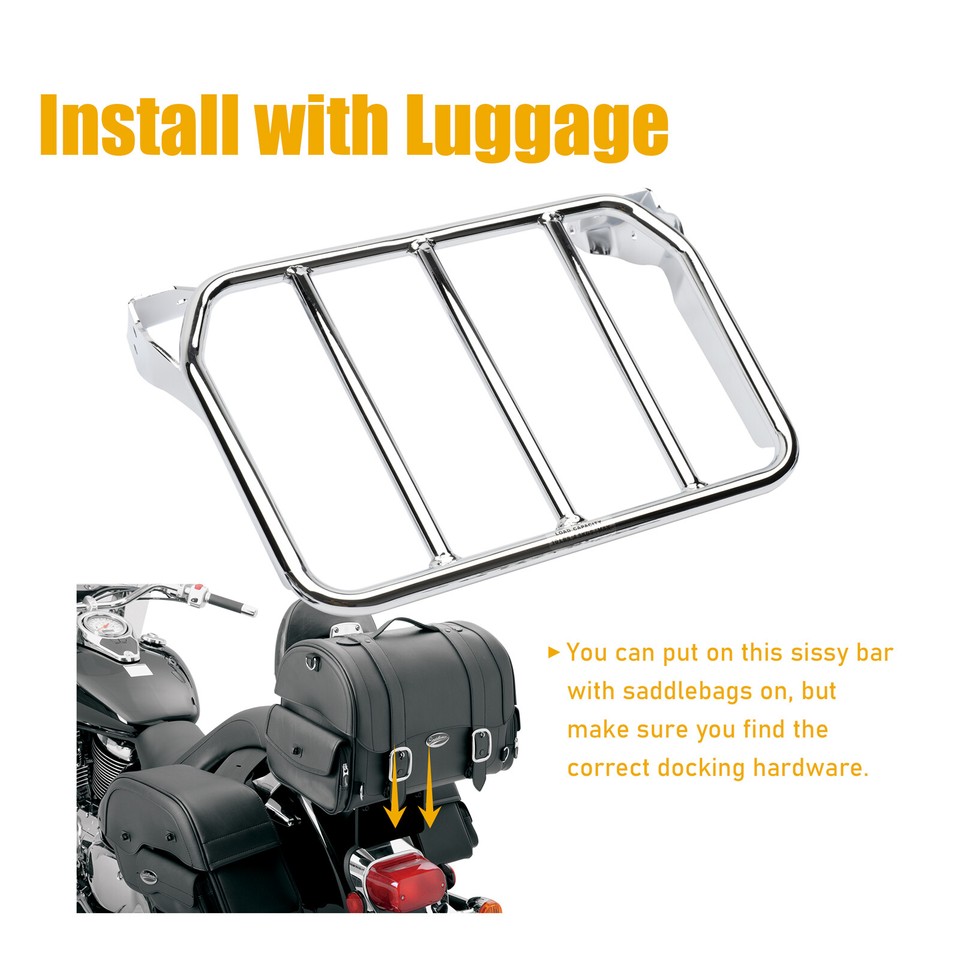 Breakout HoldFast Sissy Bar Luggage Rack for Harley Softail Fat Boy ...