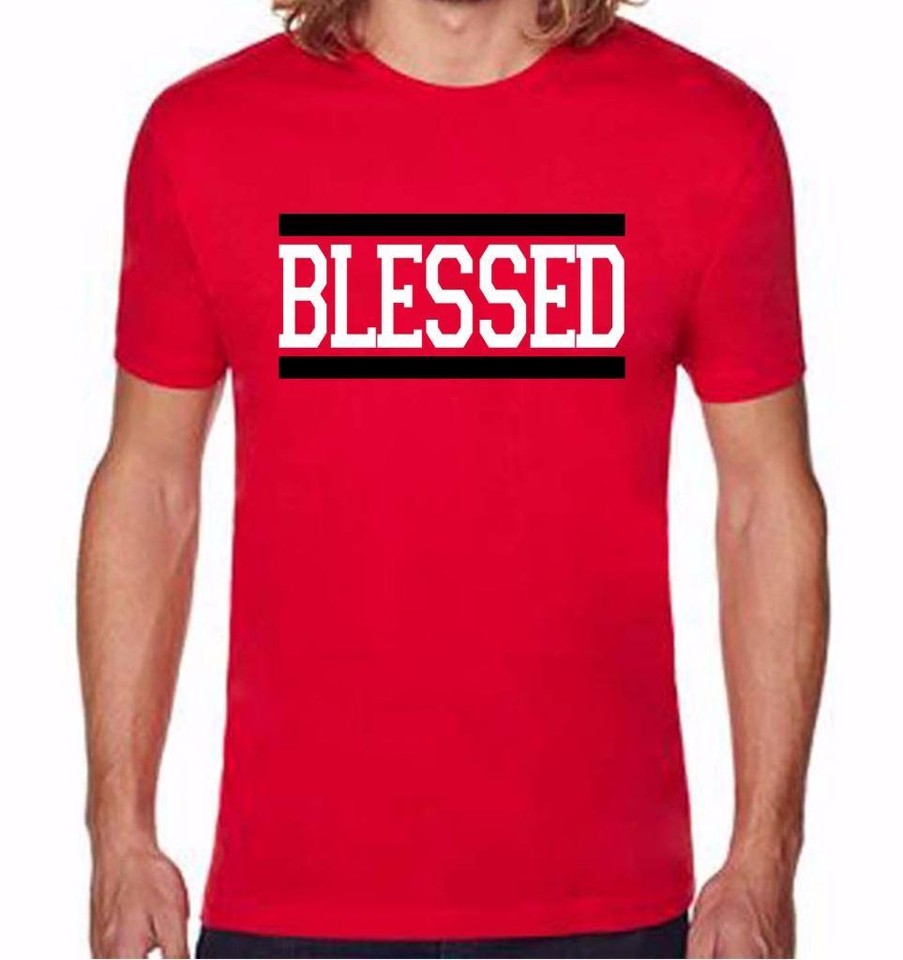 NEW MEN'S PRINTED BLESSED JESUS GOD LOVE CHRISTIAN CROSS GRAPHIC DESIGN ...