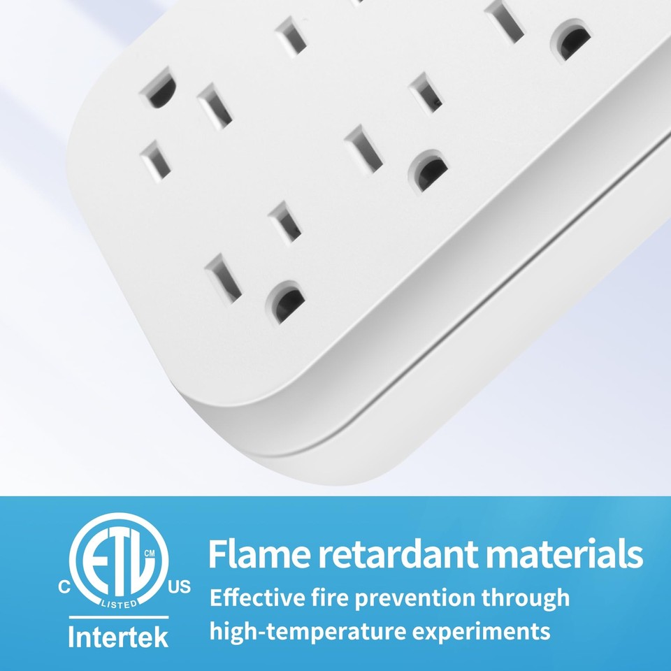KMC 6-Outlet Extender USB-C PD Surge Protector Wall Tap, Multi-Plug USB ...