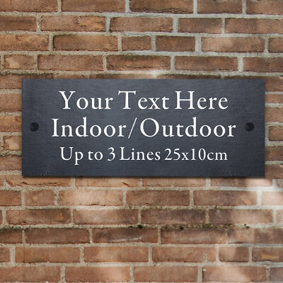 Personalised Rustic Slate House Sign Door Number Plaque Any Text Font ...