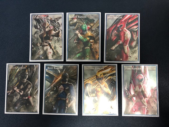 7x Mighty Morphin Power Ranger + Megazords Tokens Custom Full Holo Rare ...