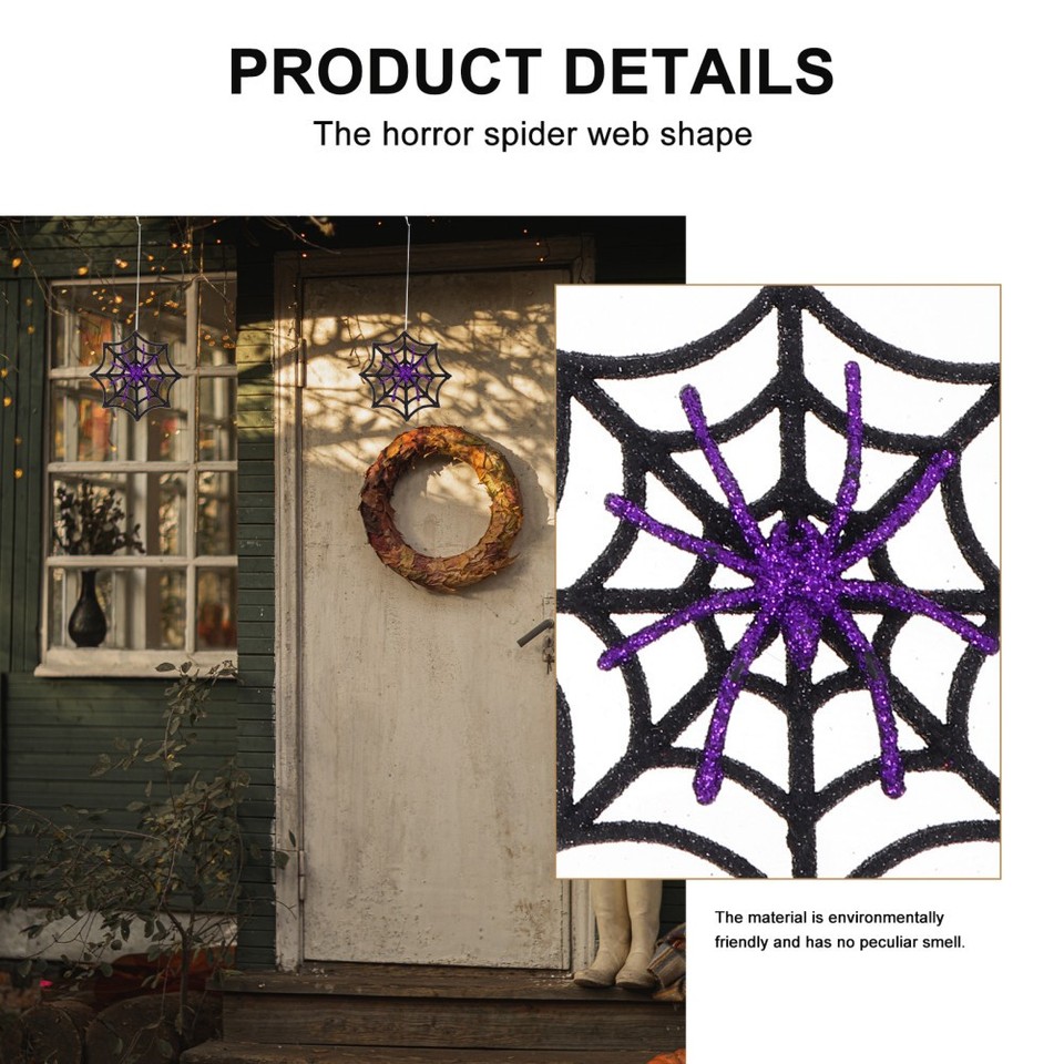 12 Pcs Halloween Plastic Spider Webs Decorative Cobwebs With Fake ...