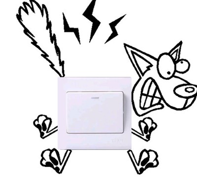 Electricuted funny dog light switch decal home decor | eBay