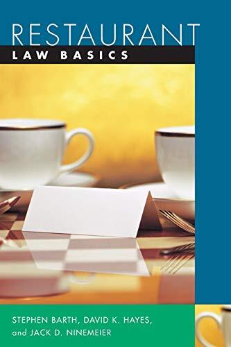 RESTAURANT LAW BASICS: WILEY RESTAURANT BASICS SERIES By Stephen C ...