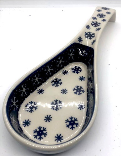 Polish Pottery Spoon Rest with Handle Condiment Dish PZ or Snowflake ...