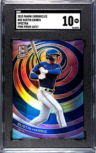2023 Panini Chronicles Spectra #82 Dustin Harris PINK PRIZM /17 SGC 10 ...