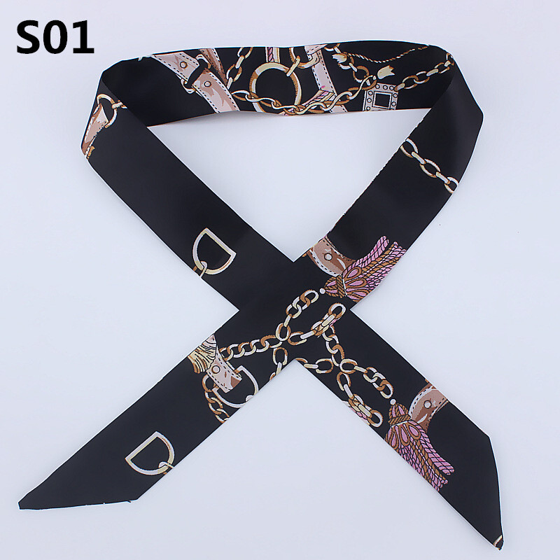 Ladies Neck Scarf Long Ribbon Wrap Tied Bag Handle Hair Wrist band ...