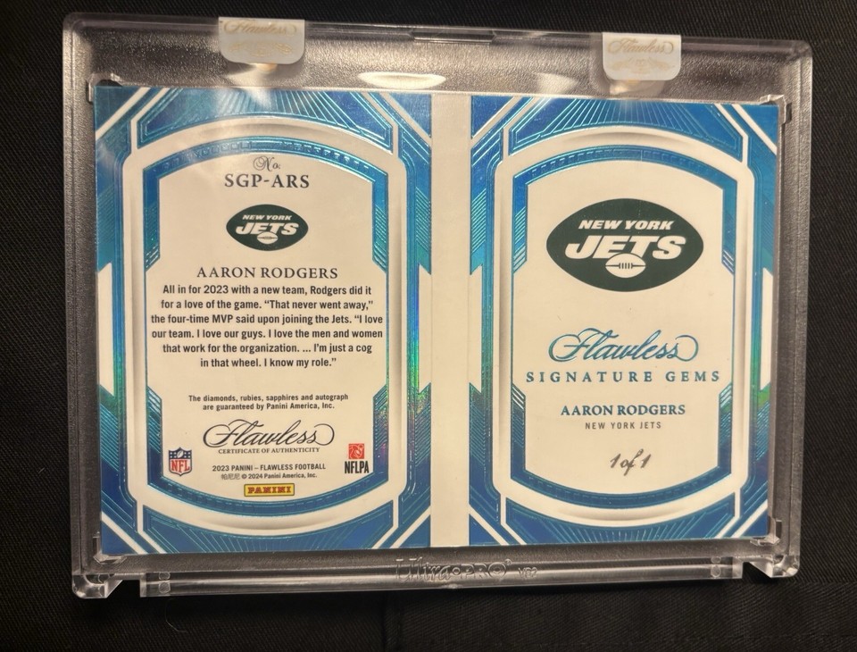 2023 Panini Flawless - NFL Shield Signature Gems Aaron Rodgers Auto 1/1 ...