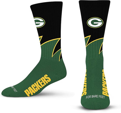FBF Black Wave Crew Large Sock NFL Green Bay Packers | eBay