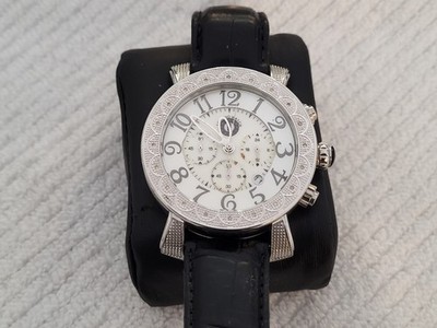 TECHNO DIAMOND WATCH BJ6850GL PRE-OWNED WORKING MEN.S | eBay