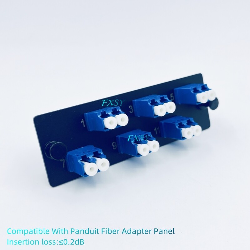 Fiber Optic Adapter Panel 6 LC Duplex SM Adapters Compatible Panduit ...