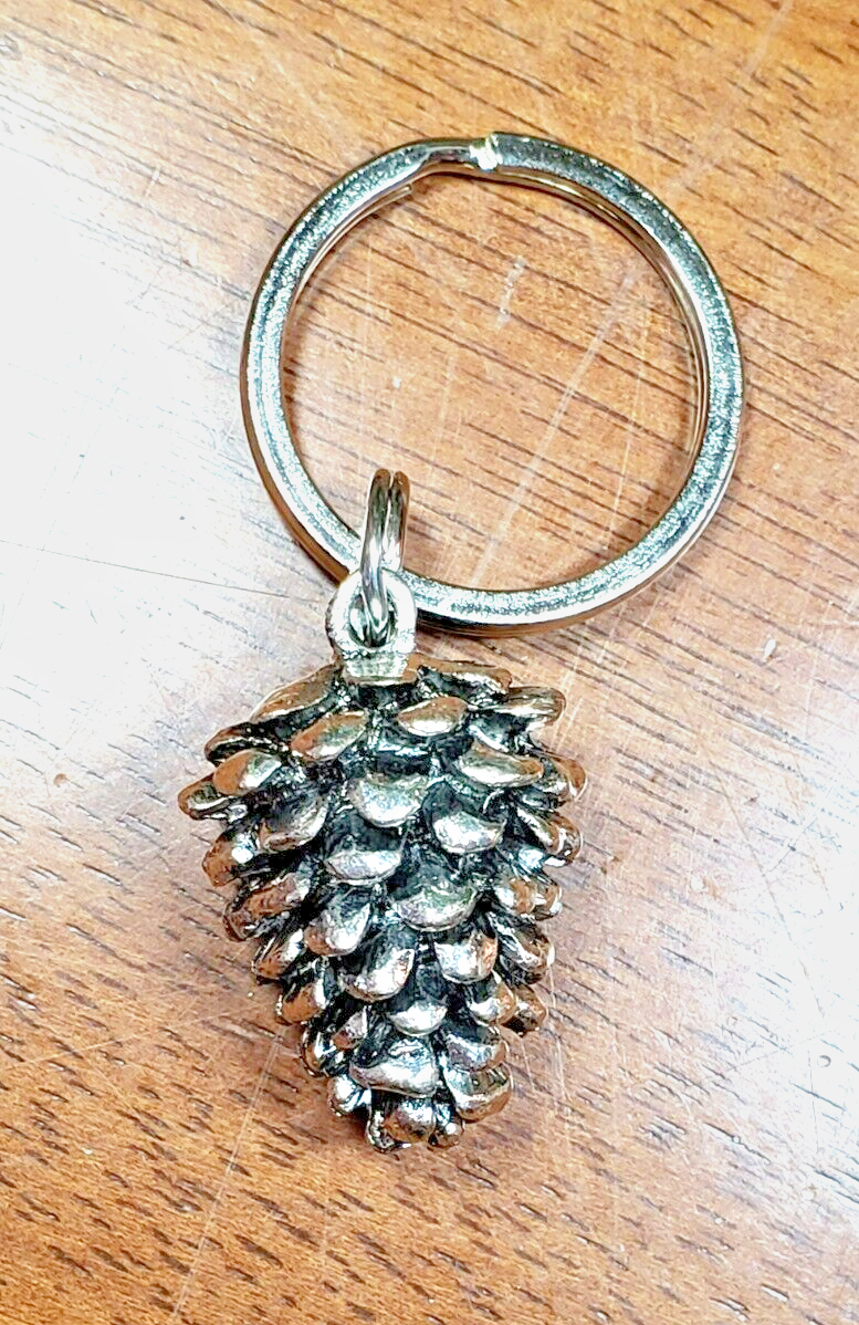 Silver Tone Large Pine Cone Key Chain US Seller | eBay