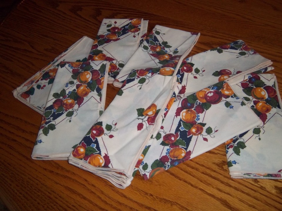 Harvest/Autumn Cloth Dinner Napkins 8, 17" square Multi-Color Reusable ...