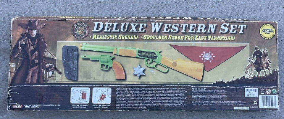 New SRM TOY! KIDS Deluxe Western Set Realistic Sounds Rifle Pistol ...