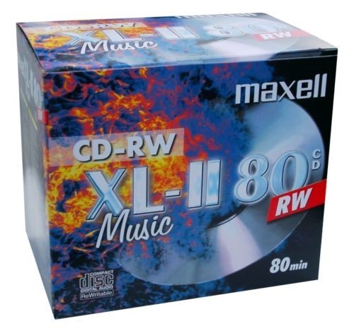10 x Maxell Audio CD-RW Jewel Case ReWritable Recordable Blank Music 80 ...