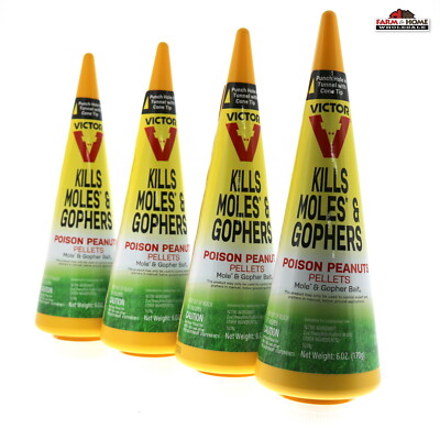Victor M6006 Mole & Gopher Poison Peanuts ~ 4- Pack ~ New 72868003004 ...