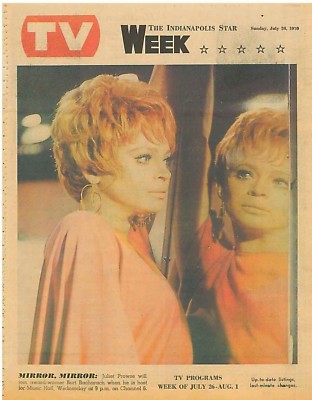 Juliet Prowse Burt Bacharach Groucho Marx July 26 1970 TV Week Magazine ...