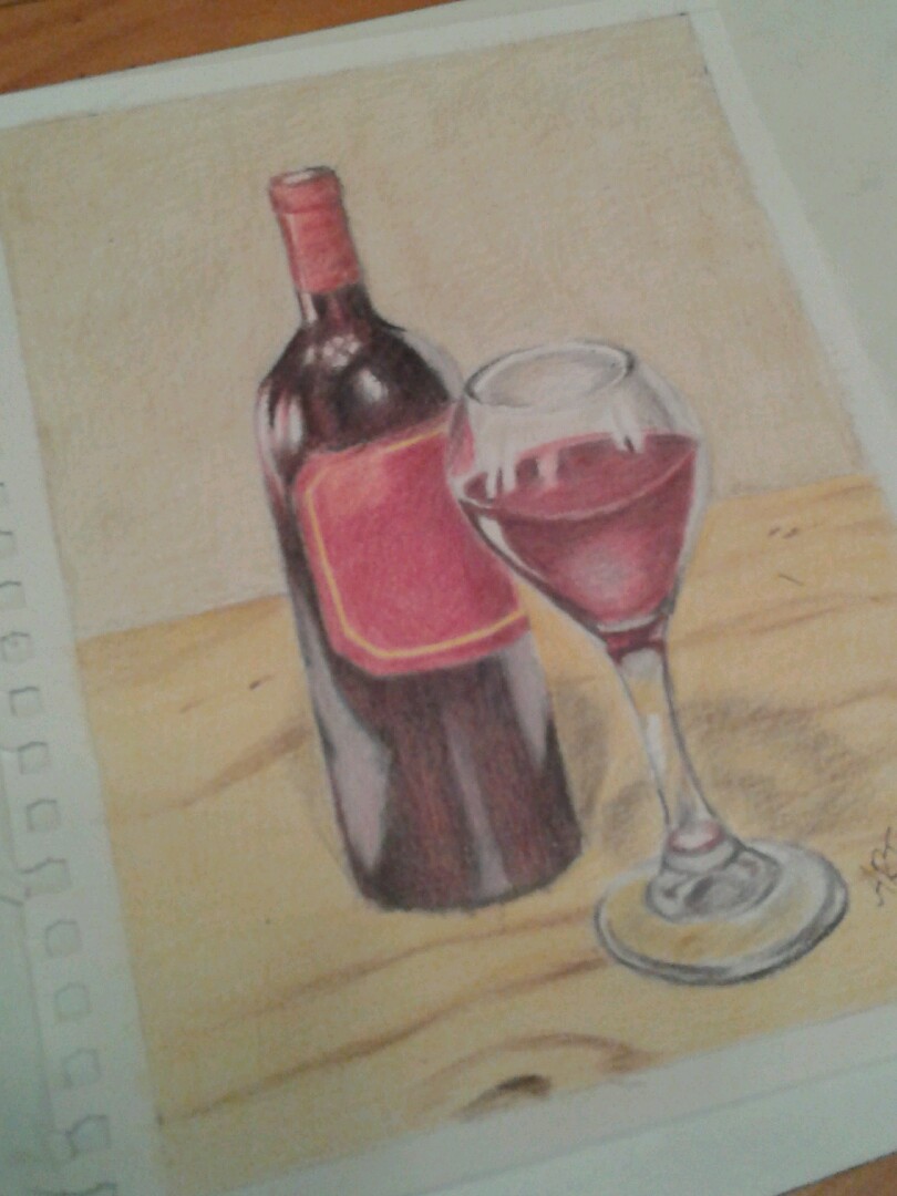 Wine Bottle Pencil Drawing