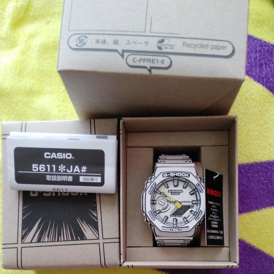 Casio G-SHOCK MANGA THEME GA-2100MNG-7AJR Men's Watch White Handling 10 ...