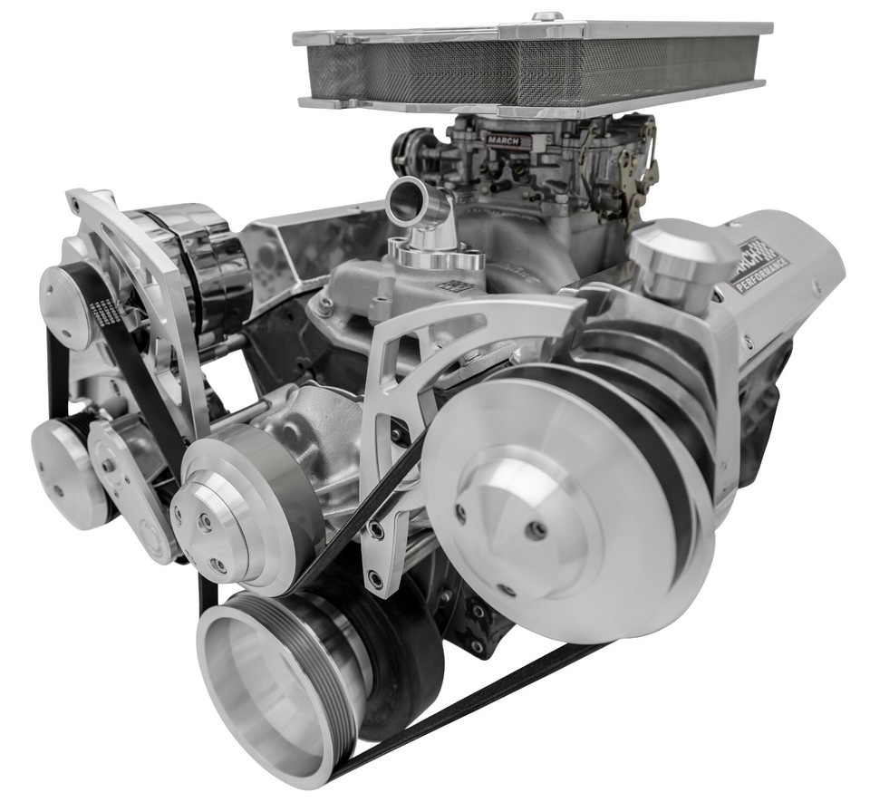 Small Block Chevy Serpentine Conversion SBC 350 SPRING LOADED TENSIONER ...