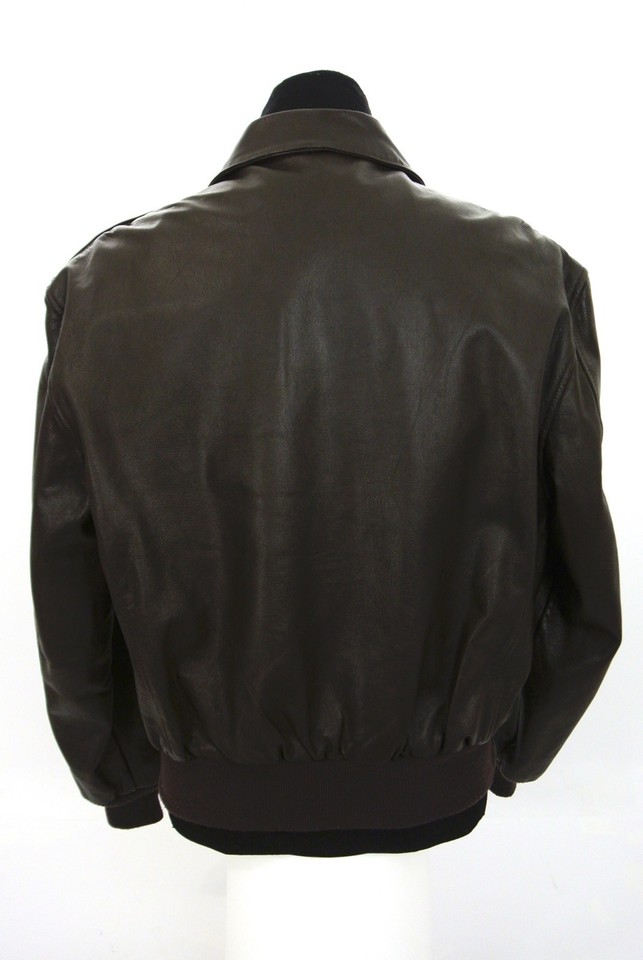 Cooper A-2 A2 Flight Bomber Jacket Made in USA Brown Goatskin Leather ...
