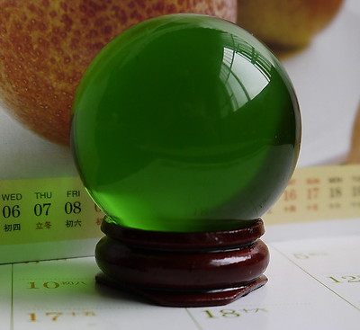 HOT 40MM +Stand Natural Green Sphere Large Crystal Ball Healing Stone ...