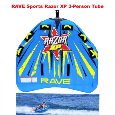 RAVE Sports Inflatable 3 Person Rider Towable Boat Lake Water Tube ...