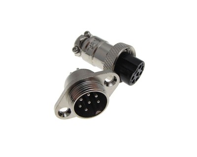 HQ 7 Contacts 7-Pin Aviation Plug Connector - M16 - Panel Mount Flange ...
