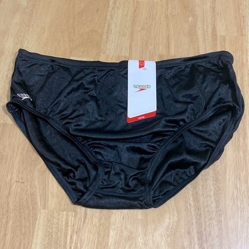 SPEEDO Men's VINTAGE Light-weight Racing Briefs Swimwear Bottom BLACK ...