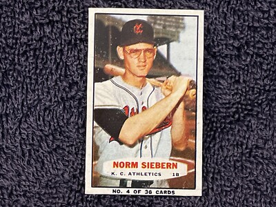 RARE 1963 Bazooka #4 of 36 Norm Siebern Card, Kansas City Athletics ...