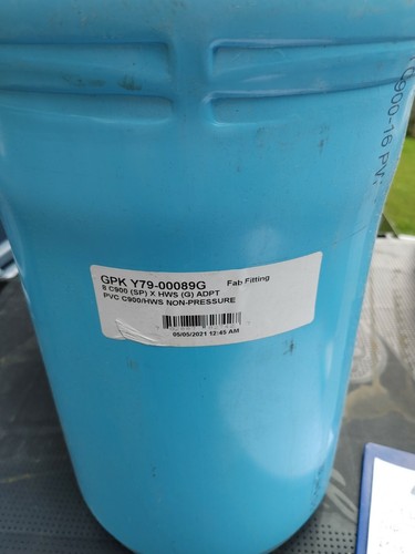 Y79-00089g 8" Spigot x Gasket Straight DR 18 PVC Sewer Adapter C900 ...