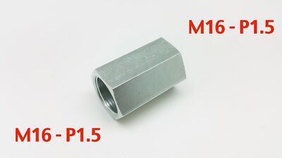 Steel Adaptor M16 x 1.5 Female to M16x1.5 Female Fittings HEX 22 L=43mm ...