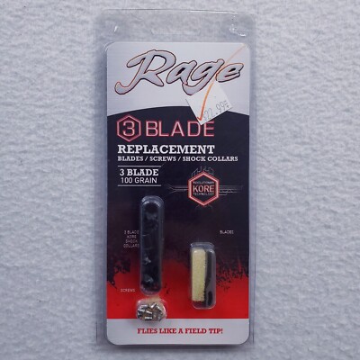 Rage 3-Blade Expandable Broadhead Kore Replacement Blade Kit 100gr ...