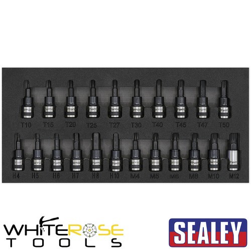 Sealey TRX-Star Hex Spline Socket Bit Set Premier Black 3/8" Drive Torx ...