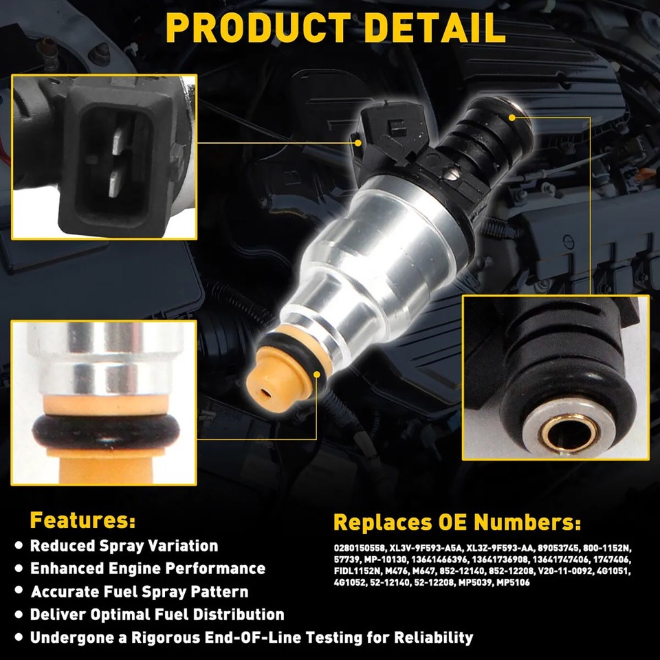 8PCS Fuel Injectors For Chevrolet Camaro Corvette Impala For Ford High ...