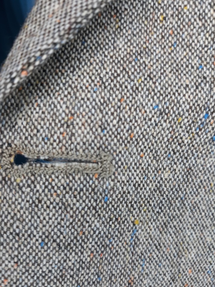 VTG Sheplers Western Sport Jacket Suede Chevrons Brown wool fleck Mens ...