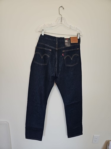 Levis 501 Original Fit Jeans Rinse Dark Blue Wash 33x32 High Rise ...