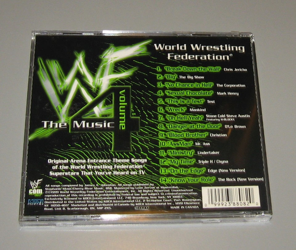 World Wrestling Federation The Music Volume 4 (CD, 1999, Koch Records ...