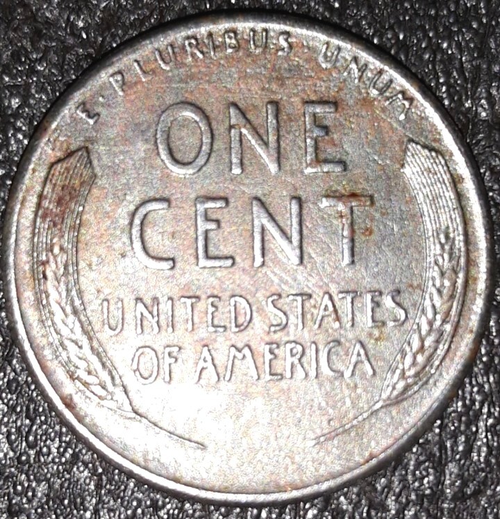 1943 S WAR COIN ERROR S/S MINT MARK STEEL WHEAT ONE CENT SHINE LUSTER ...