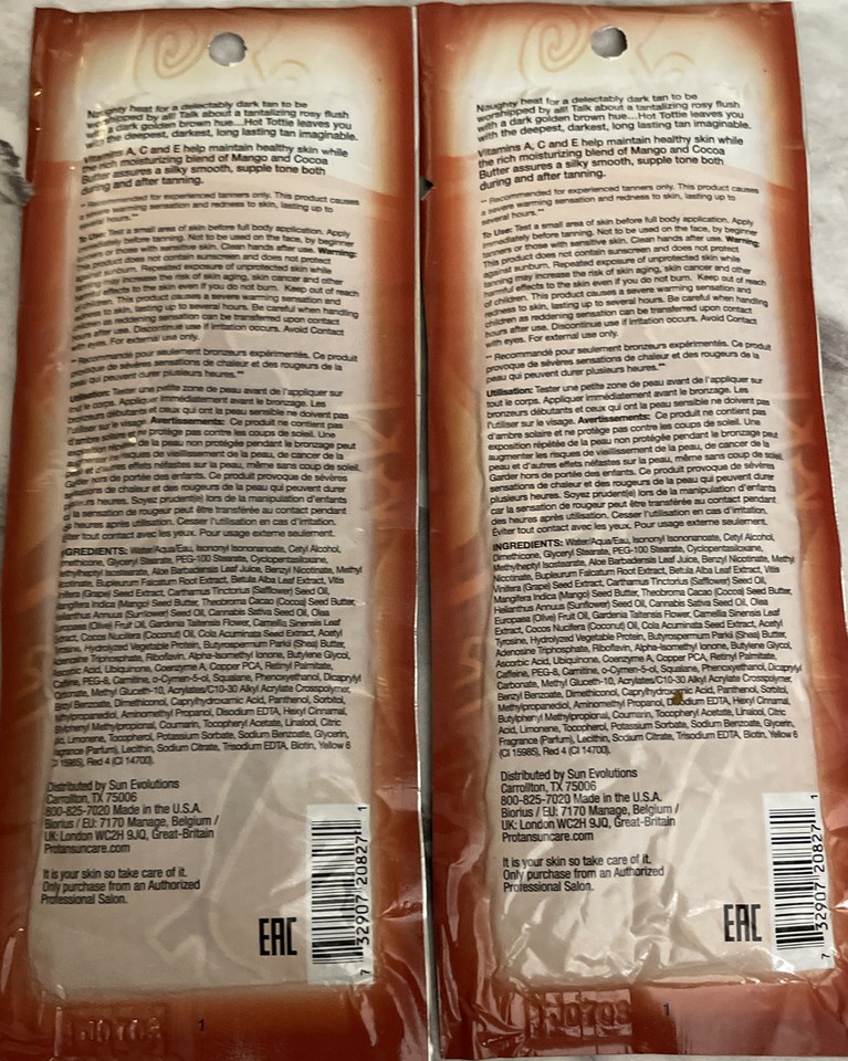 Sale Pro Tan HOT TOTTIE UV Sunbed Tanning Accelerator Cream 2x22ml ...