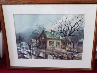 Watercolor MISTY MORN by Stefan Kramar (American 1921-2013). Signed ...